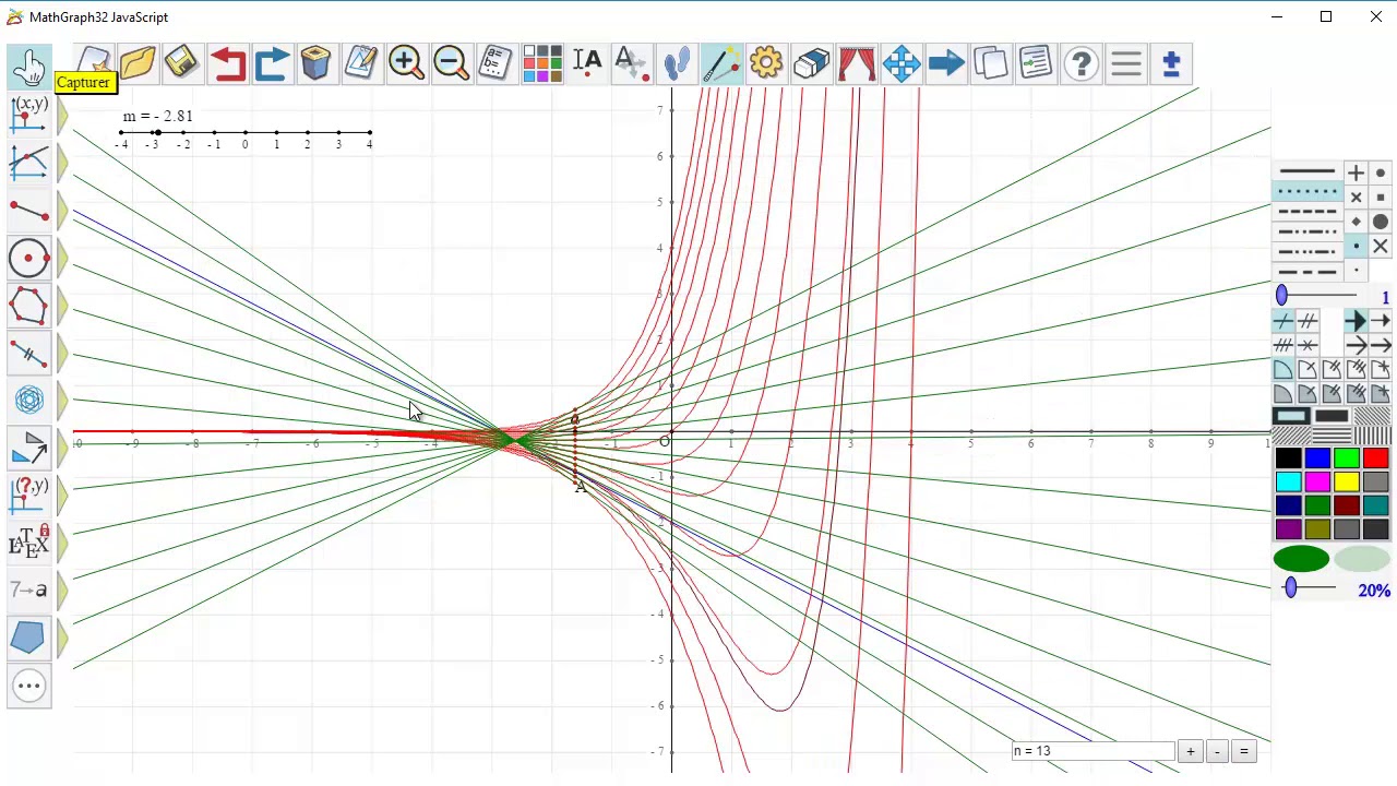 MathGraph32 JS : Une famille de courbes en TS - YouTube
