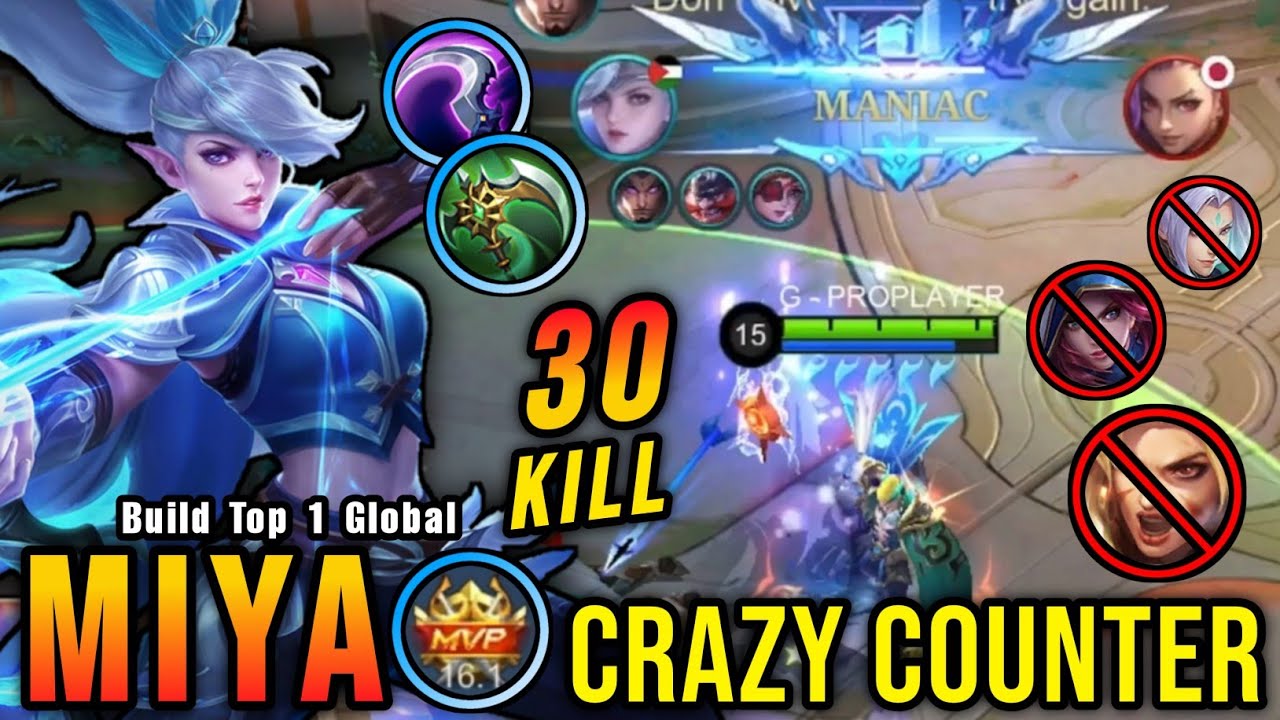 30 Kills!! Miya Almost SAVAGE, Amazing 1v3 Counter Gank!! - Build Top 1 ...