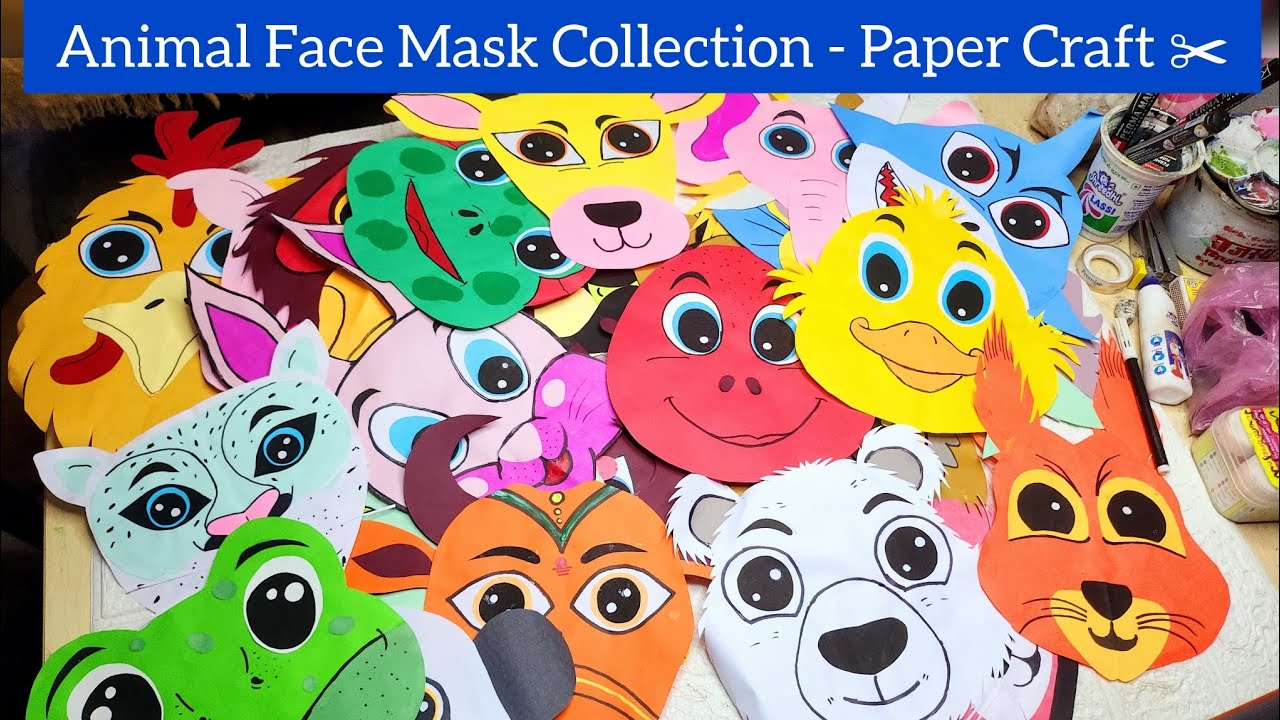 Animal face mask collection | animal paper craft | How to make face ...