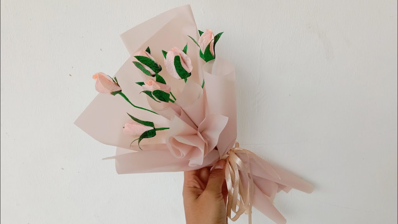 How To Make Rose Bud Bouquet With Plastic Bag - Plastic Bag Flowers ...