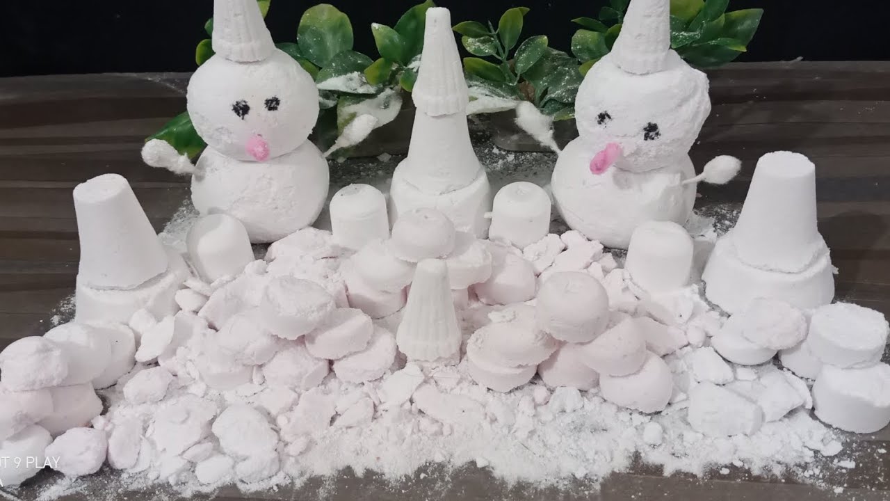 🤍 snowman ☃️ baking soda ASMR extra crunchy read description - YouTube