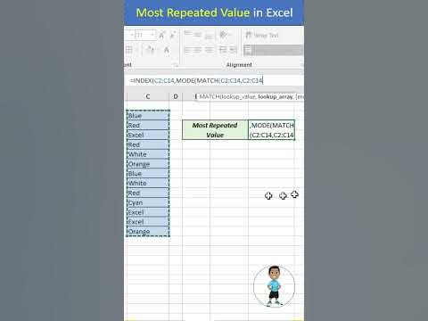 Most Repeated Value in Excel #excel #exceltips #exceltutorial #msexcel #developer # ...