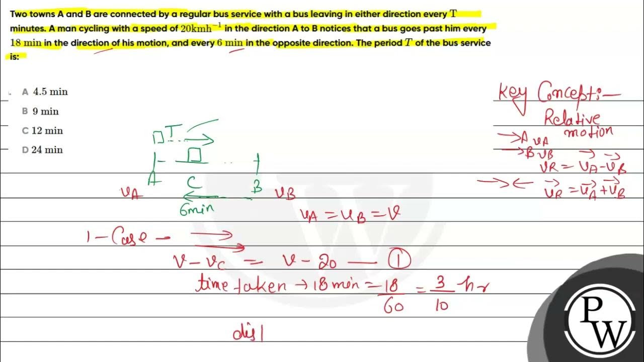 Two towns A and B are connected by a regular bus service with a bus ...