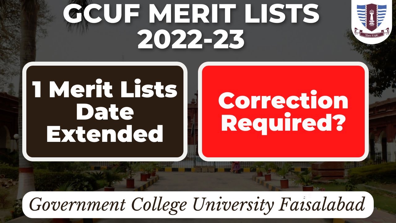 1st Merit Lists Date Has been Extended | Correction Required for ...