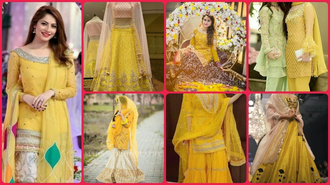 Elegant Yellow Ubtan & Mayoon Dress Designs Collection - YouTube