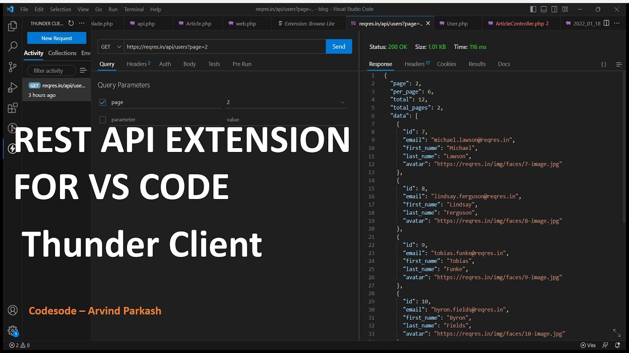 THUNDER CLIENT - REST API OR API EXTENSION FOR VS CODE #vscode # ...
