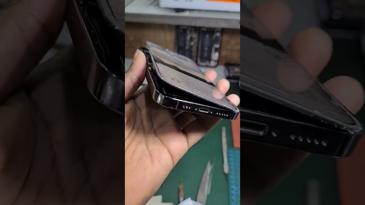 iPhone 13 pro crack screen restoration process #shorts #refurb # ...