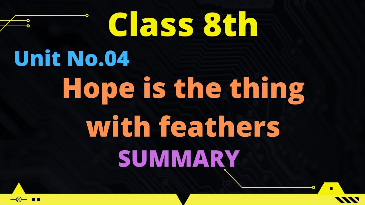English,Class 8th, Hope is the thing with feathers - YouTube