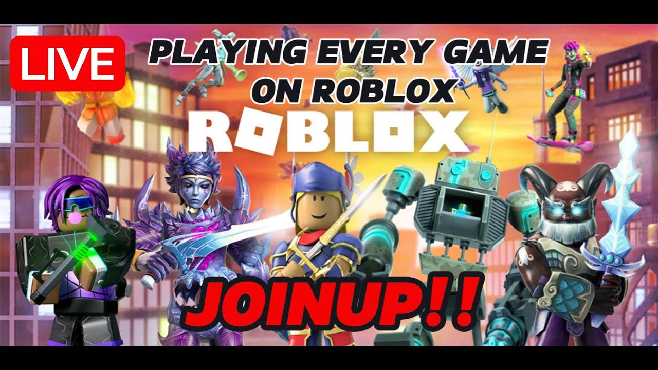 *LIVE* PLAYING EVERY GAME ON ROBLOX - YouTube