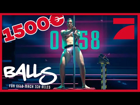 Tanzen im Bikini an der Poledance-Stange unter Strom | Balls – für Geld mach ich alles | ProSieben