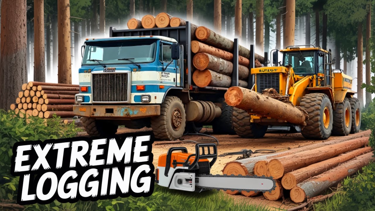 Close-up of the Dramatic Logging Process - YouTube
