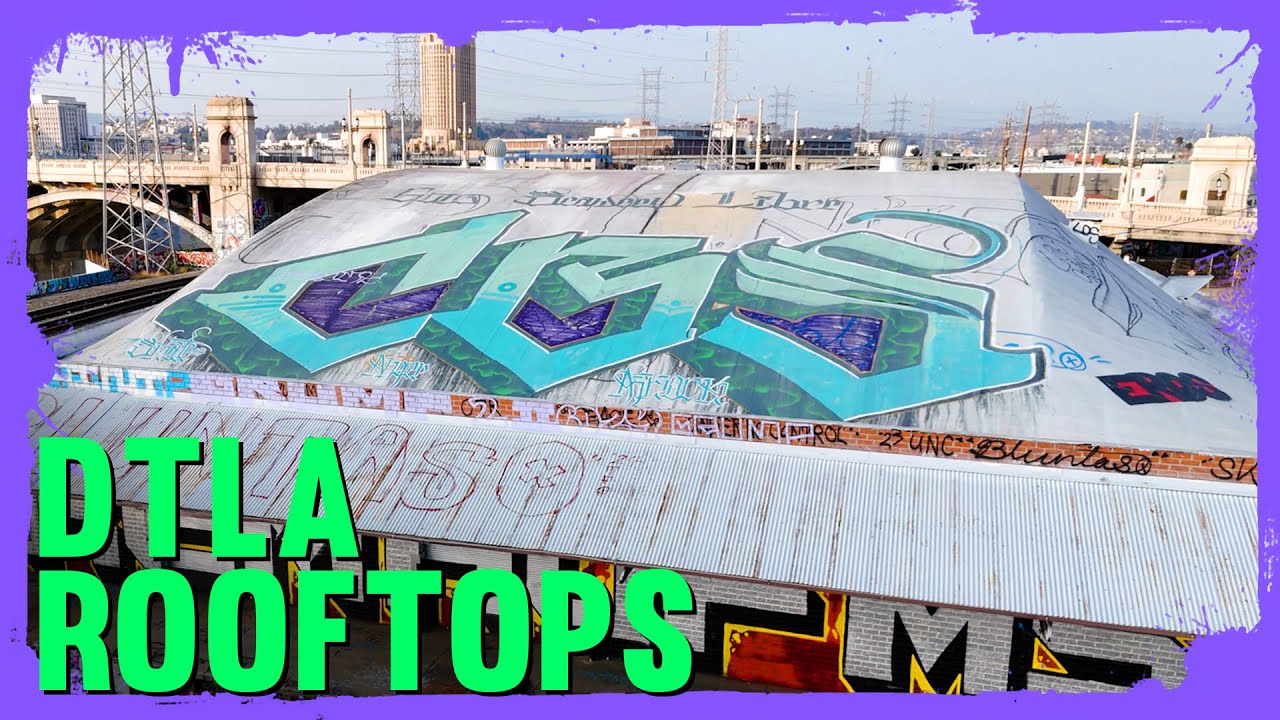 CBS ROOFTOP - Drone Footage of GRAFFITI in Downtown Los Angeles by LA ...