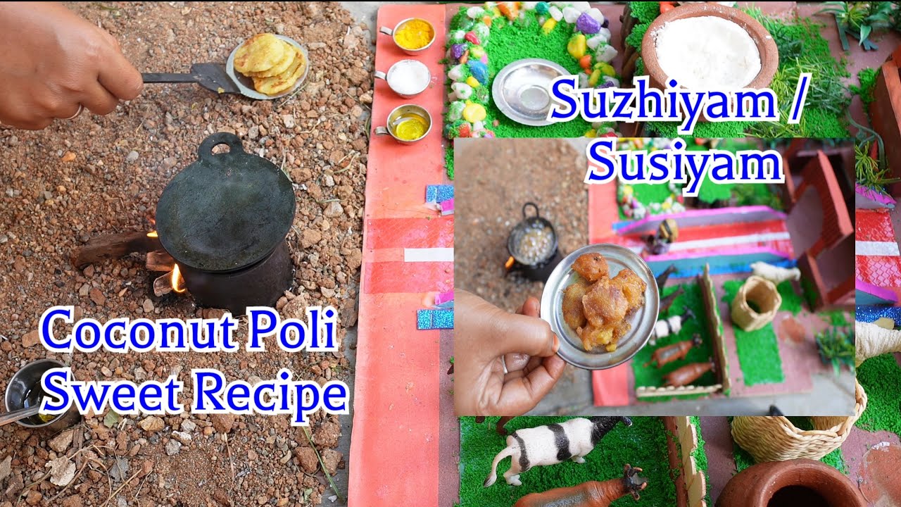 Coconut Poli Recipe and Suzhiyam cooking #miniaturecooking # ...