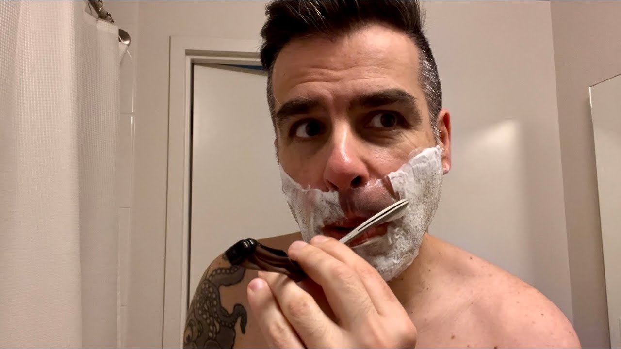 Precision straight razor shaving. From rough to smooth. - YouTube