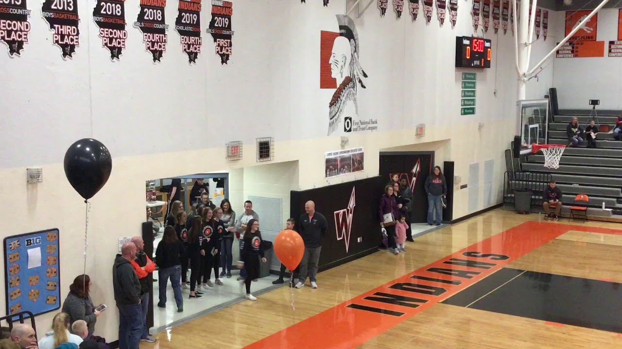 8th Grade Basketball Girls Intros On Senior Night - YouTube