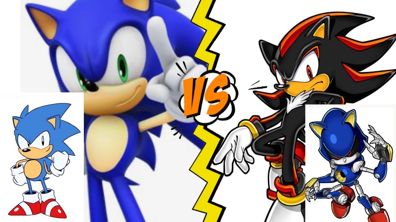 Sonic & Classic Sonic vs Shadow & Metal Sonic (epic fight night) - YouTube