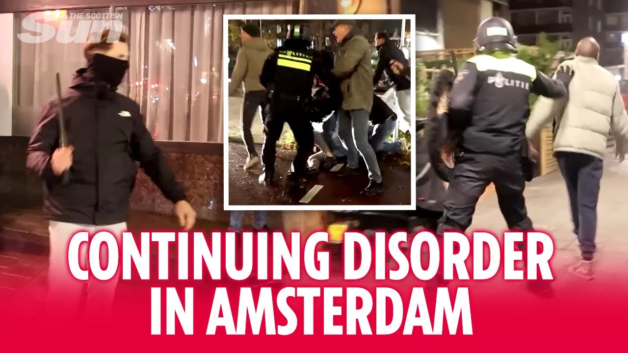 Continuing disorder in Amsterdam after protest ban following Israeli ...