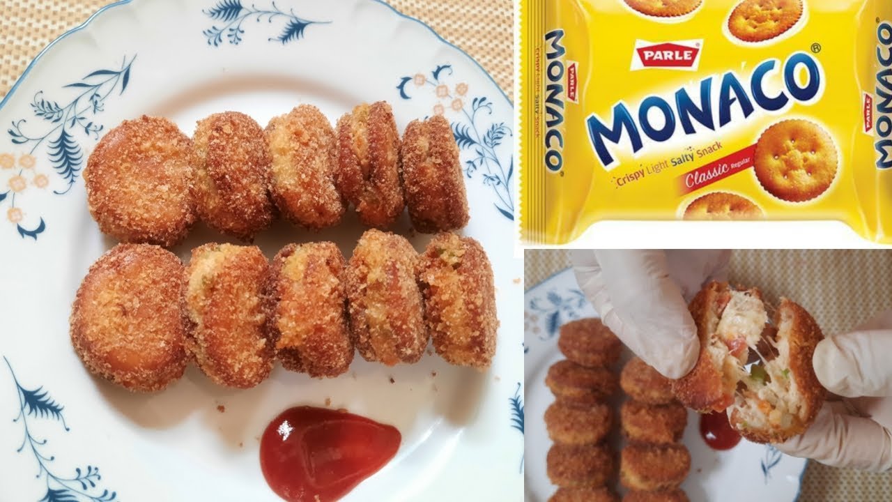 Monaco bites recipie//easy and cheesyy//with Monaco biscuit# ...