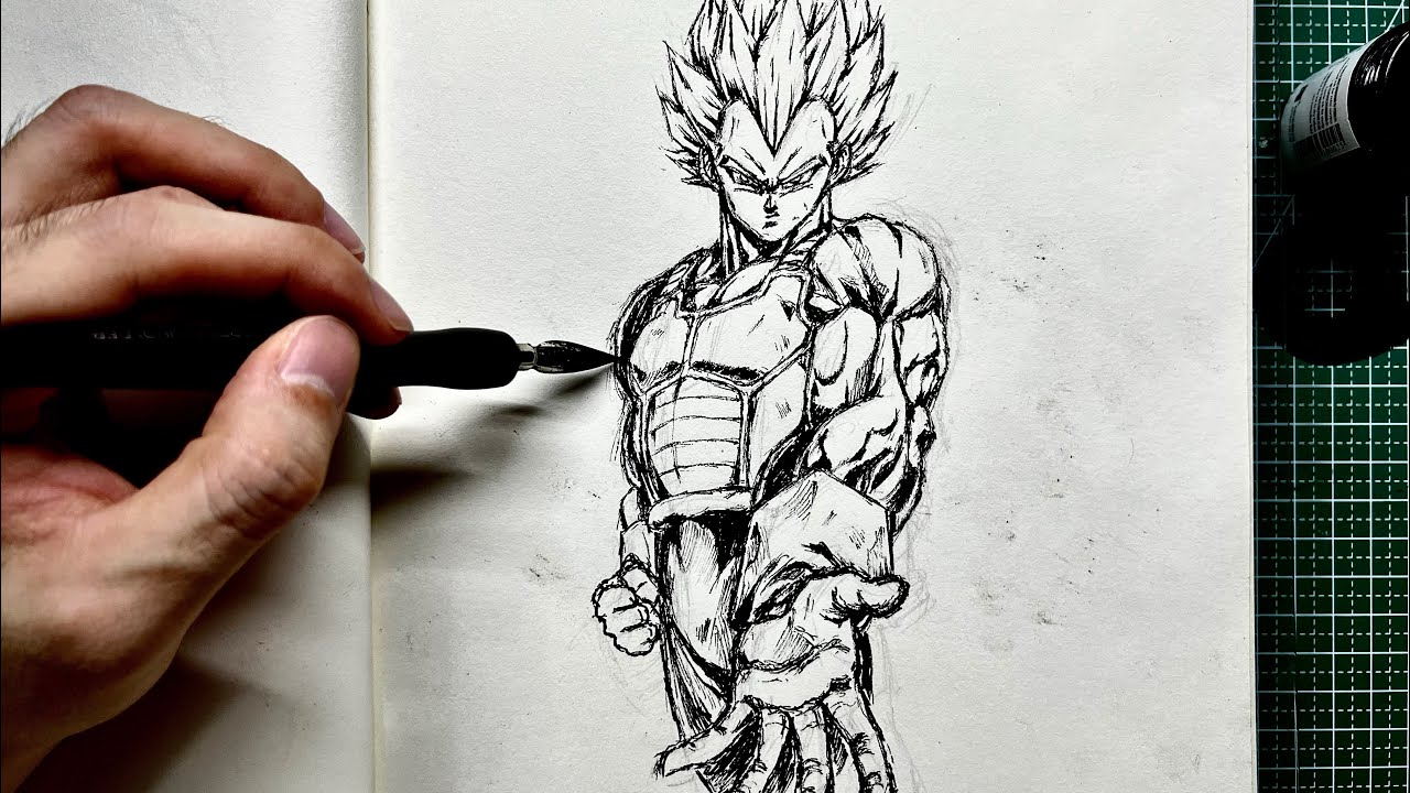 How to Draw Vegeta Reaching Out to You | Time Lapse - YouTube