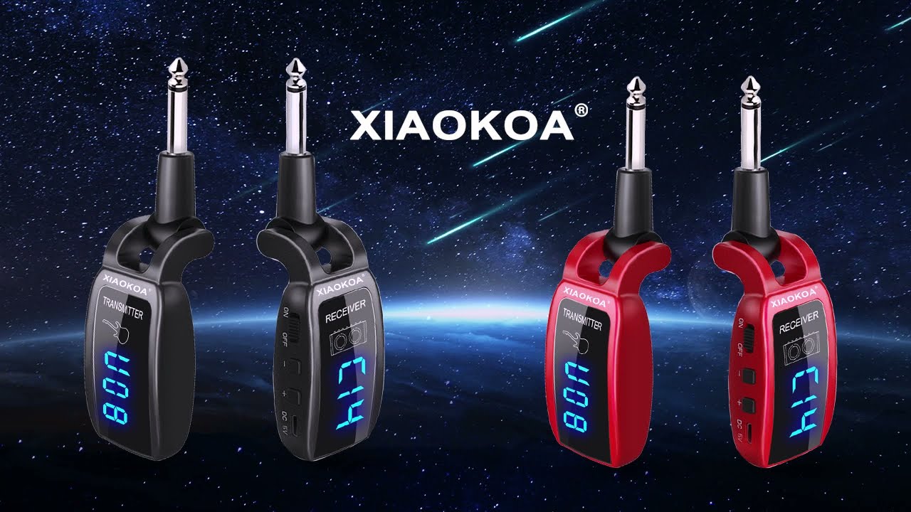 The wireless electronic guitar system with LED screen ：clearly display ...