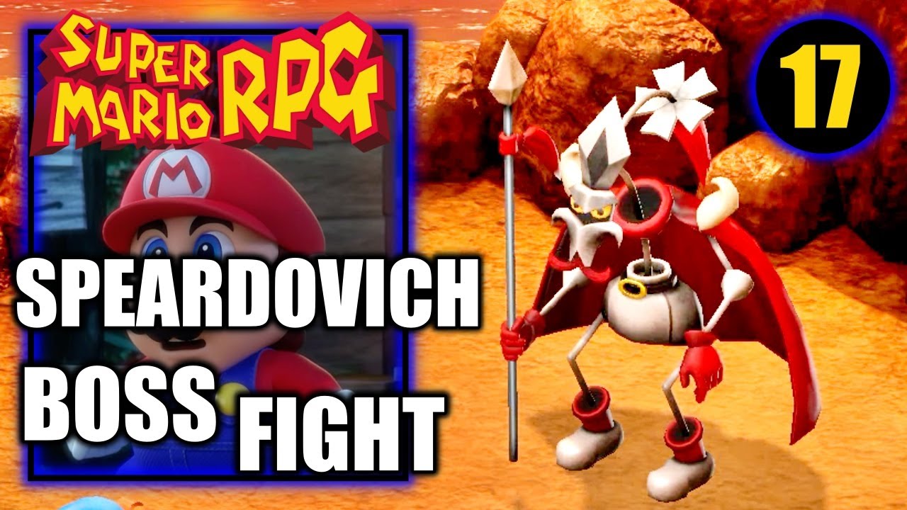 Super Mario RPG - Defeat Speardovich Boss Fight Seaside Town - Gameplay ...