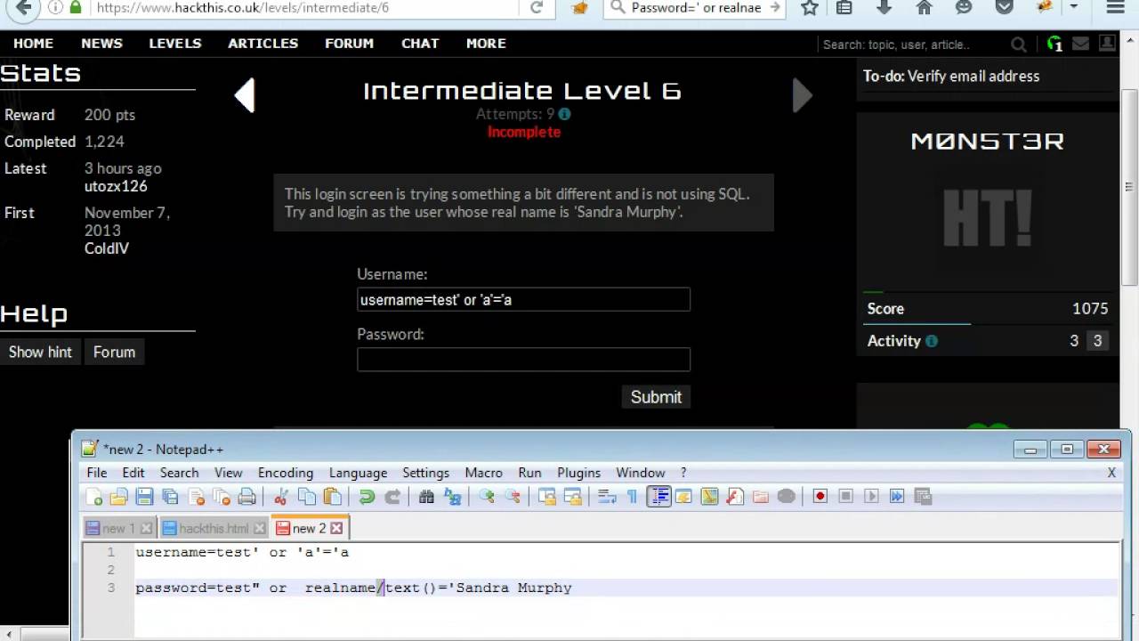 [tuto] [hackthis] Intermediate Level 6 - YouTube