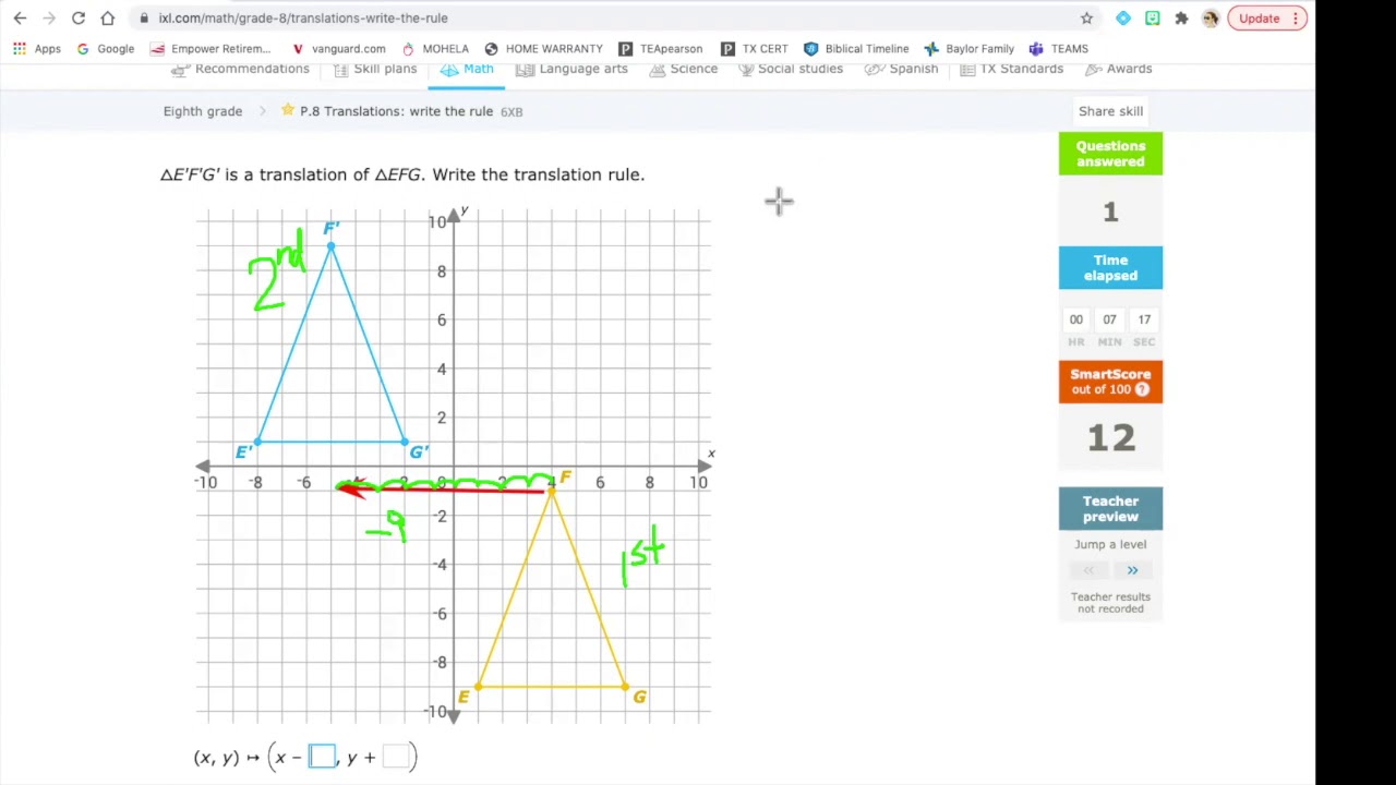 Translations: Write the Rule (using IXL) - YouTube