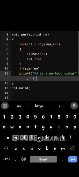 Day 1125 C Program To Check Given No Is Perfect Or Not Using Function Shorts Codinglover