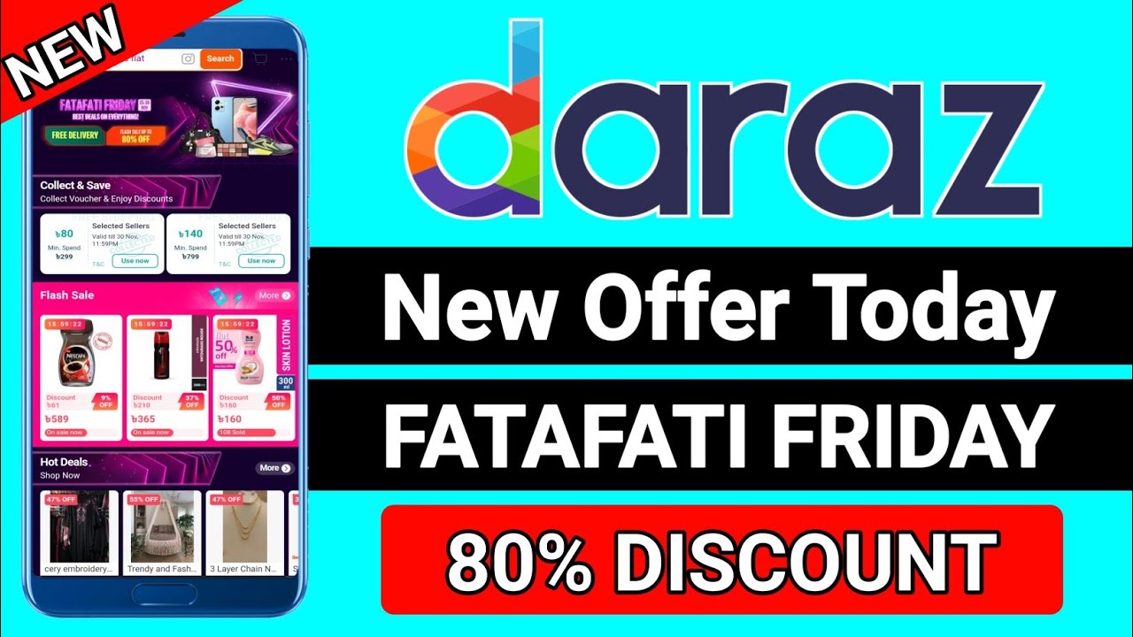 Daraz promo code 2024 || Daraz 80% Discount FATAFATI FRIDAY || Daraz ...