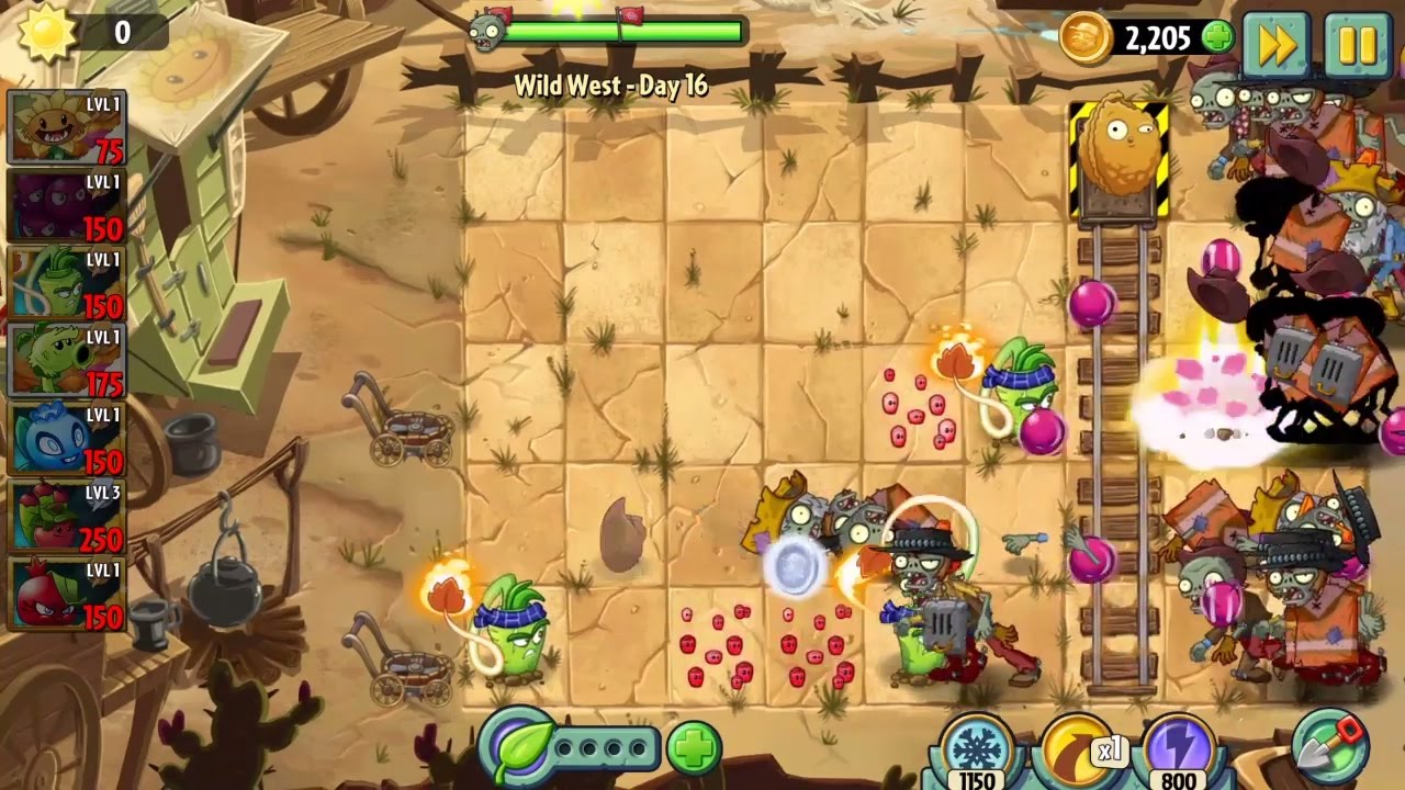 PLANTS VS ZOMBIES WILD WEST DAY 16 in FULL HD 4K - YouTube