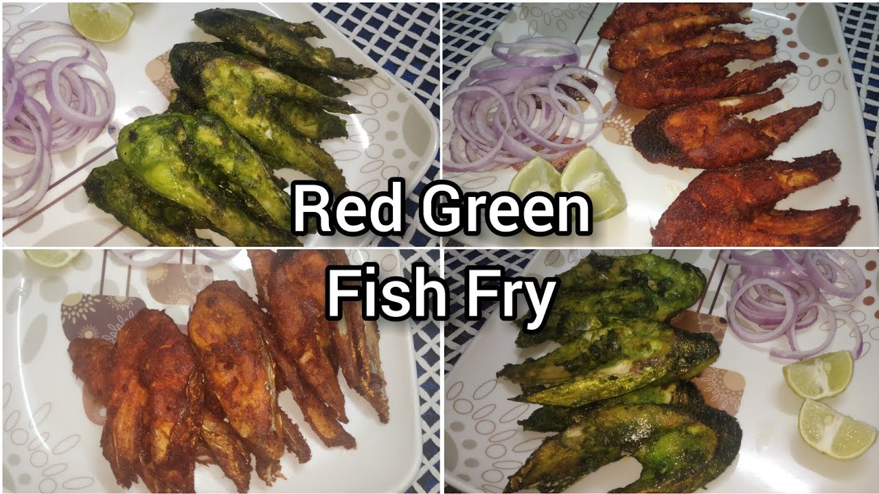 Fish Fry in 2 ways | Red Fish Fry | Green Masala Fish Fry - YouTube