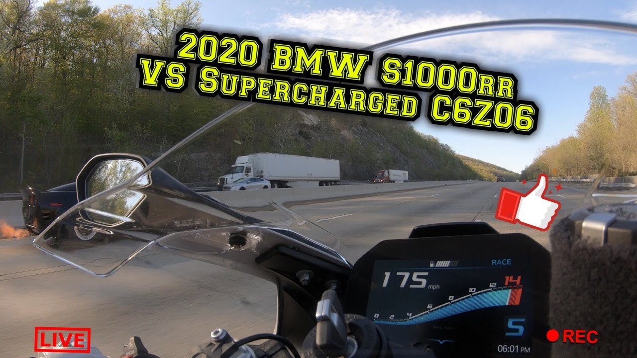 2020 BMW S1000RR vs Supercharged C6Z06! - YouTube