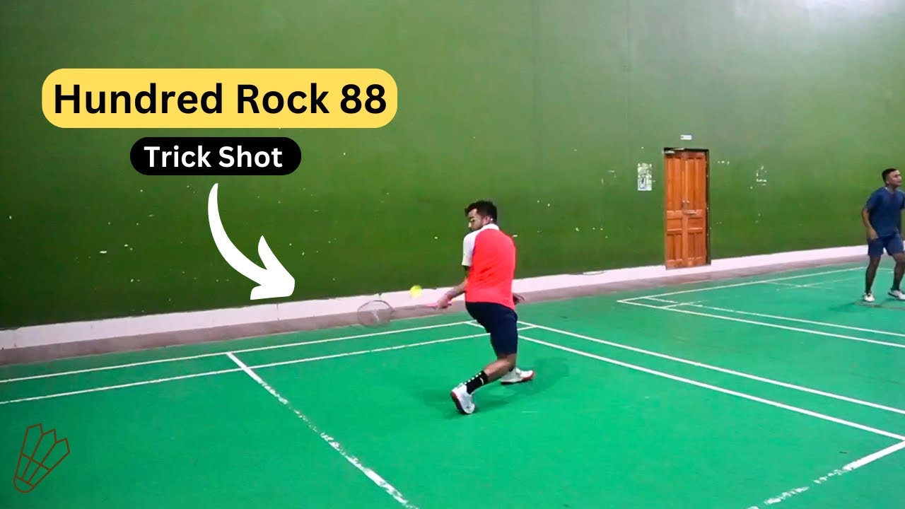 Playing with Hundred Rock 88 Badminton Racket & Trick Shot - YouTube
