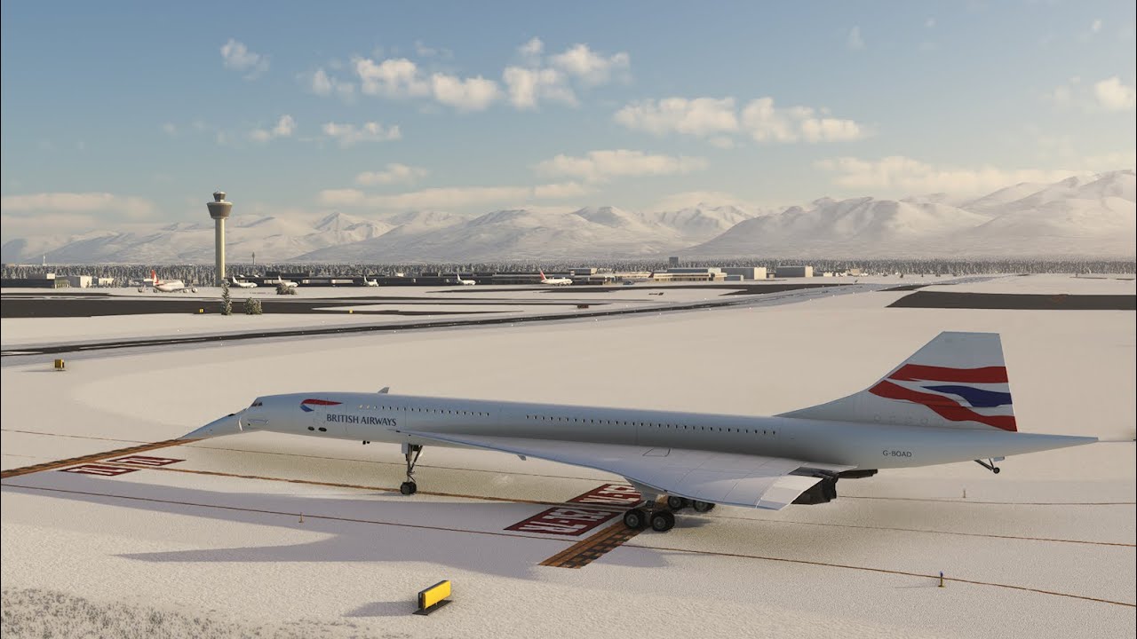 BAC Concorde, British Airways, arrival in Anchorage, Alaska 🇺🇸 MSFS ...