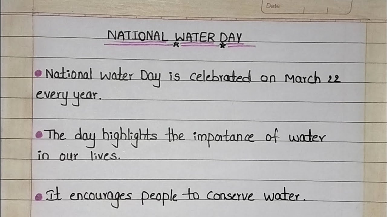National Water Day Essay In English|10Lines On National Water Day|Essay ...
