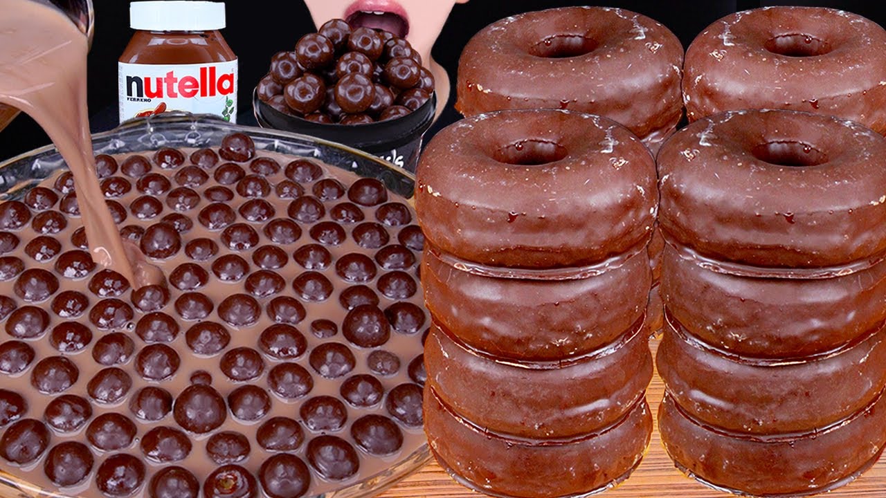 ASMR MALTESERS KITKAT CHOCOLATE MAGNUM ICE CREAM NUTELLA DESSERT ...