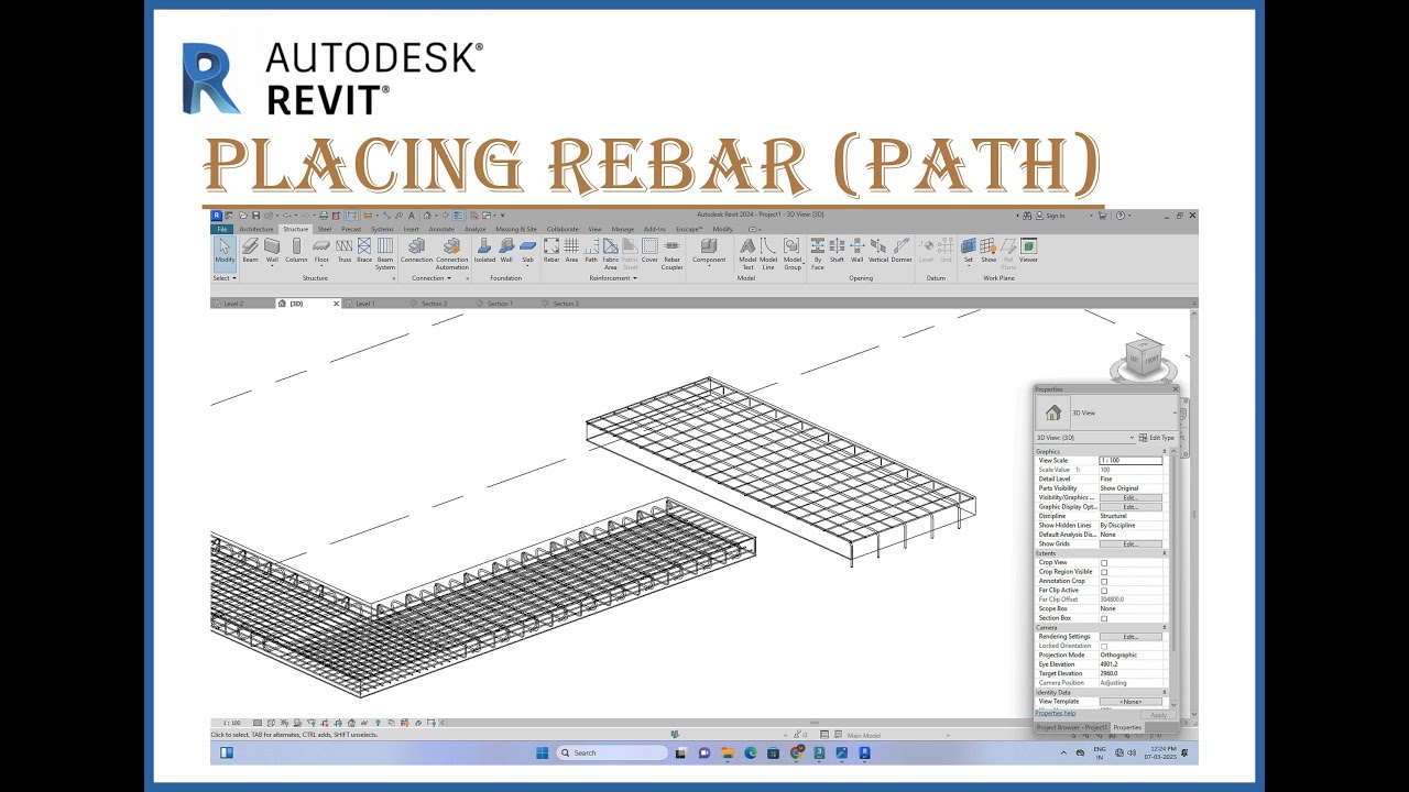 Revit structure(path rebar) - YouTube