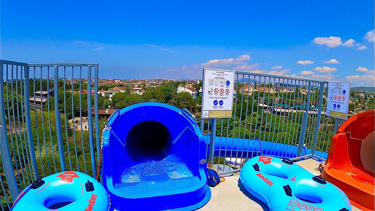 Blue Tube Slide at Marina Aquapark Istanbul - YouTube