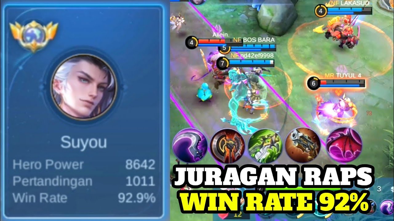 SUYOU JURAGAN RAPS 92% WIN RATE | SUYOU TOP 1 GLOBAL GAMEPLAY MOBILE ...
