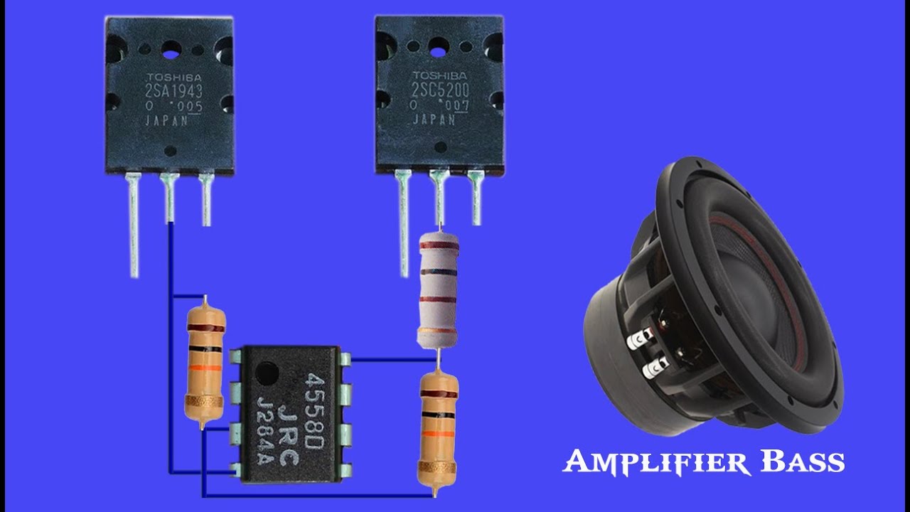 Ultra Bass Amplifier Transistor with 4558, How to make Ultra Bass ...