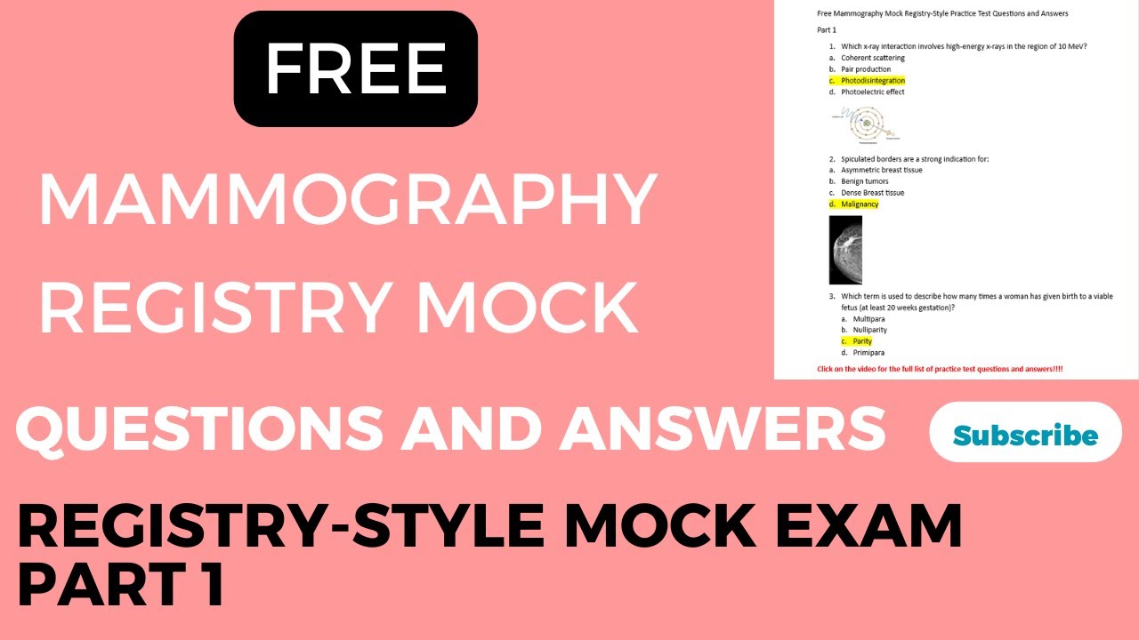 Mammography Registry Review: ARRT Mock Registry-Style Practice Test ...