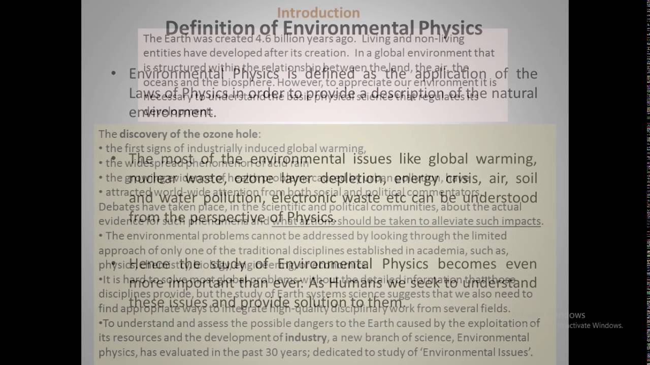 Environmental Physics - YouTube