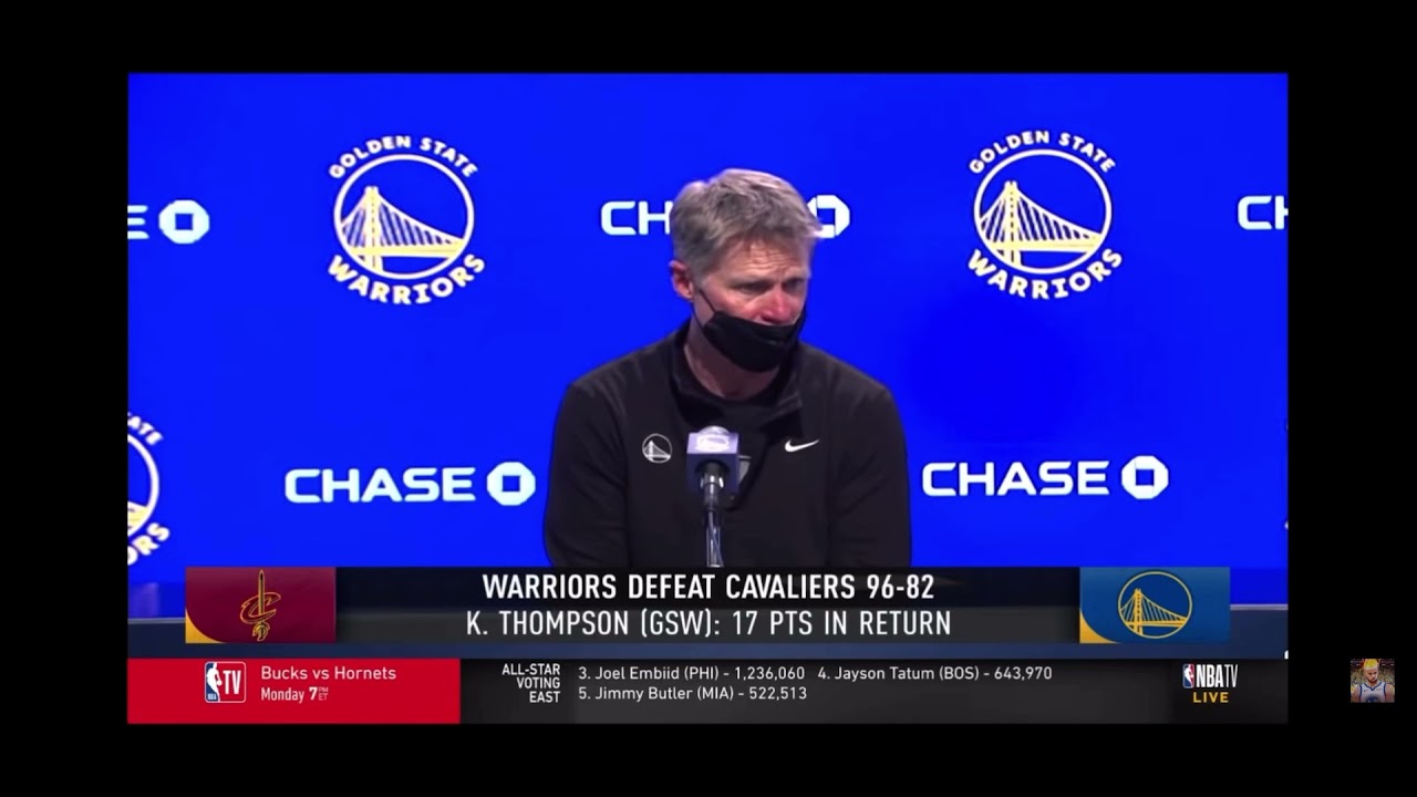 Steve Kerr reaction postgame Cavs vs Warriors 01/09/22 - YouTube