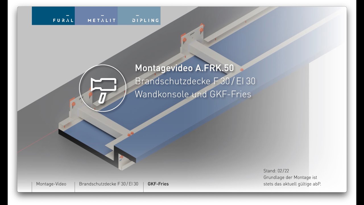 Montagevideo A.FRK.50 Brandschutzdecke F30 / EI30 Wandkonsole und GKF ...
