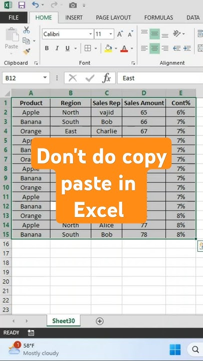 Don't do Copy and Paste in Excel‼️Instead Use Amazing Trick #exceltips #excel #shorts # ...