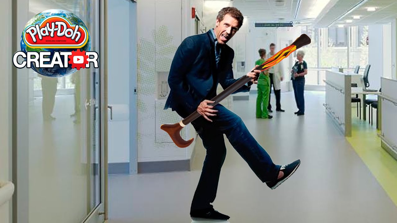 Play-doh Doctor House's Cane - Playdoh Cane DIY - YouTube