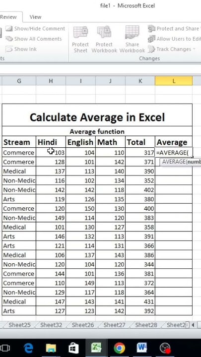 Average function in excel | Calculate average with function #excel #exceltutorial #learnexcel ...