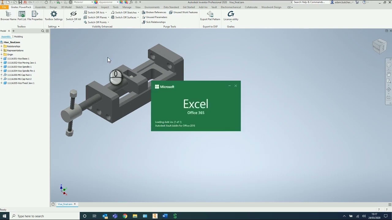 Graitec PowerPack for Autodesk Inventor Part List - YouTube