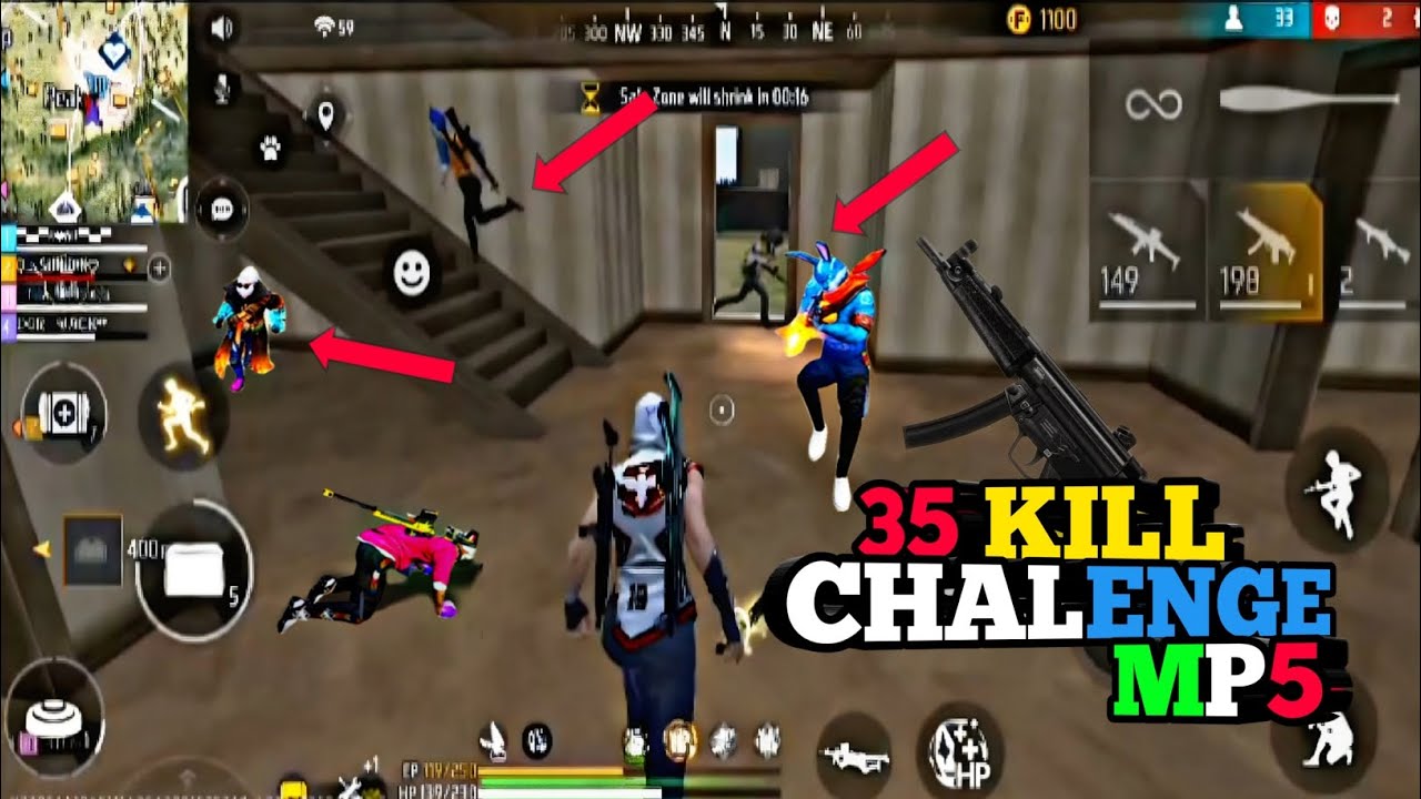 35 Kill Challenge 🔥🔥 Mp5 Free Fire Max 😱😱 BR For Random Players - YouTube