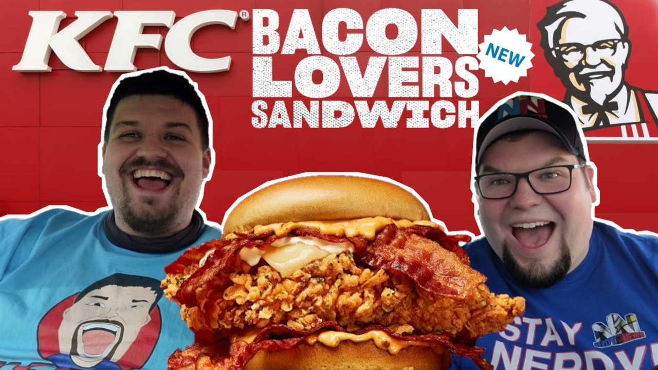 NEW KFC BACON LOVERS CHICKEN SANDWICH REVIEW! Bacon, Monterey Jack ...